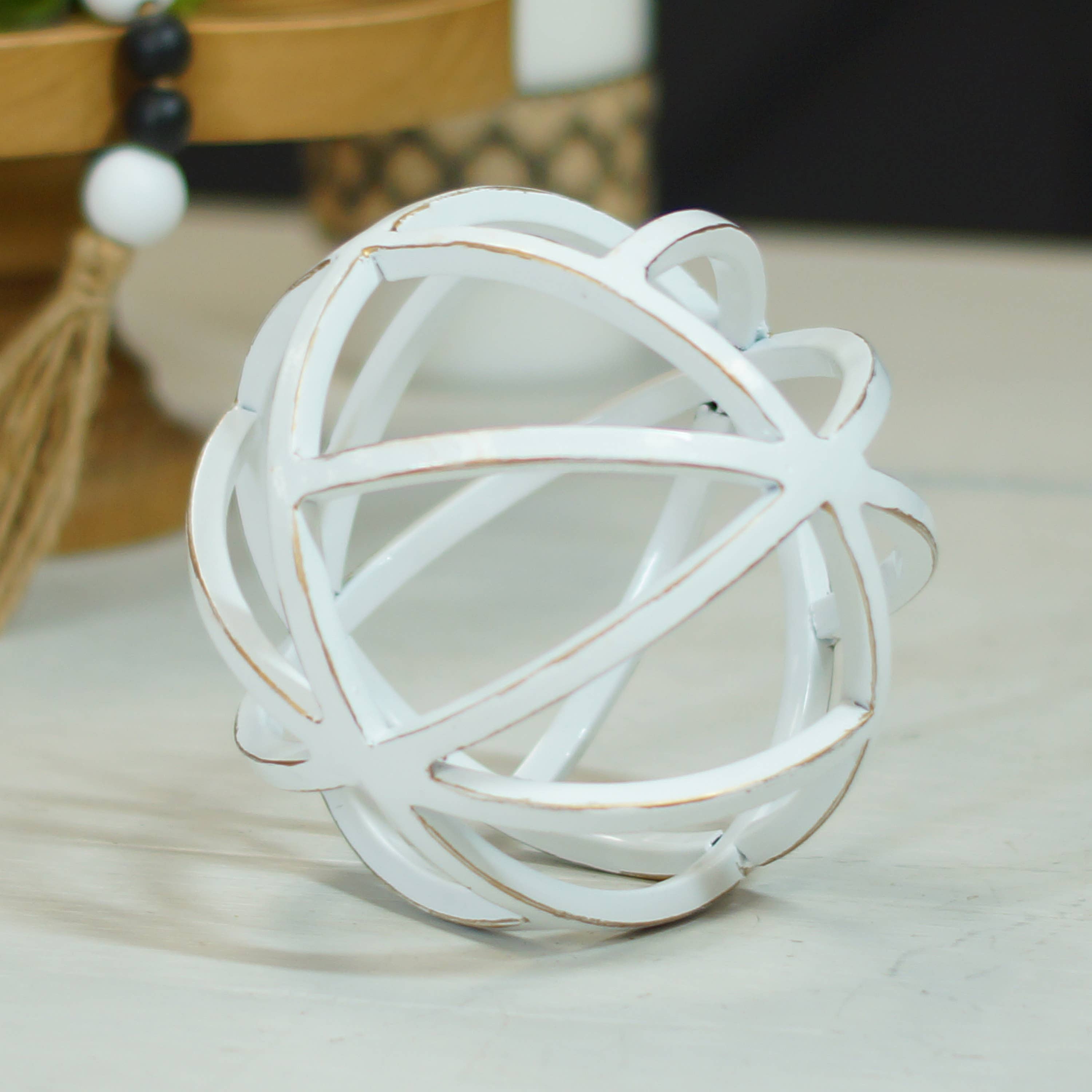 VIP Small Metal Sphere - 5” White – Sip and Shop Cafe